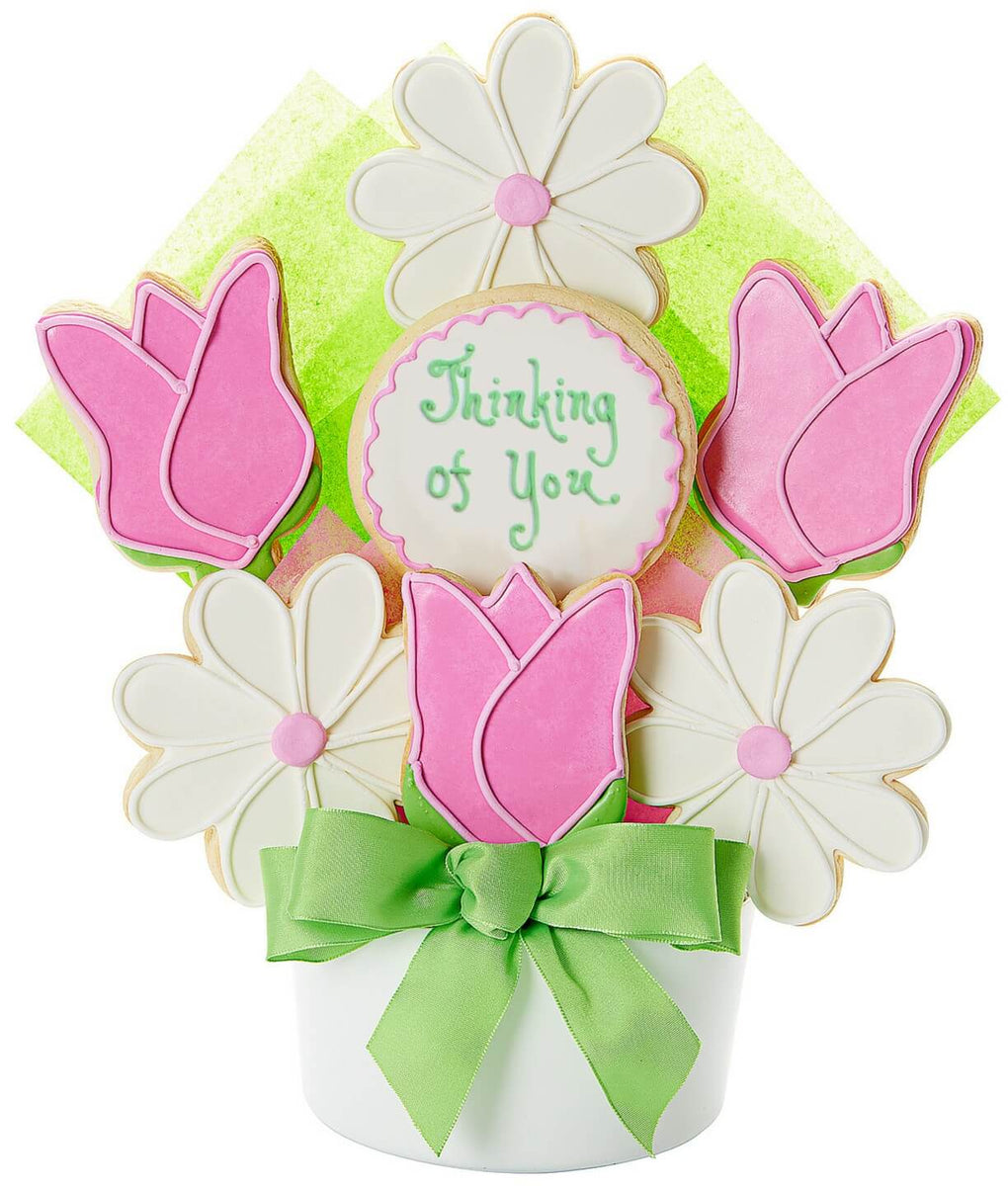 Spring Flowers Cookie Bouquet | Thinking of You Cookie Gift | Cookie Bouquets