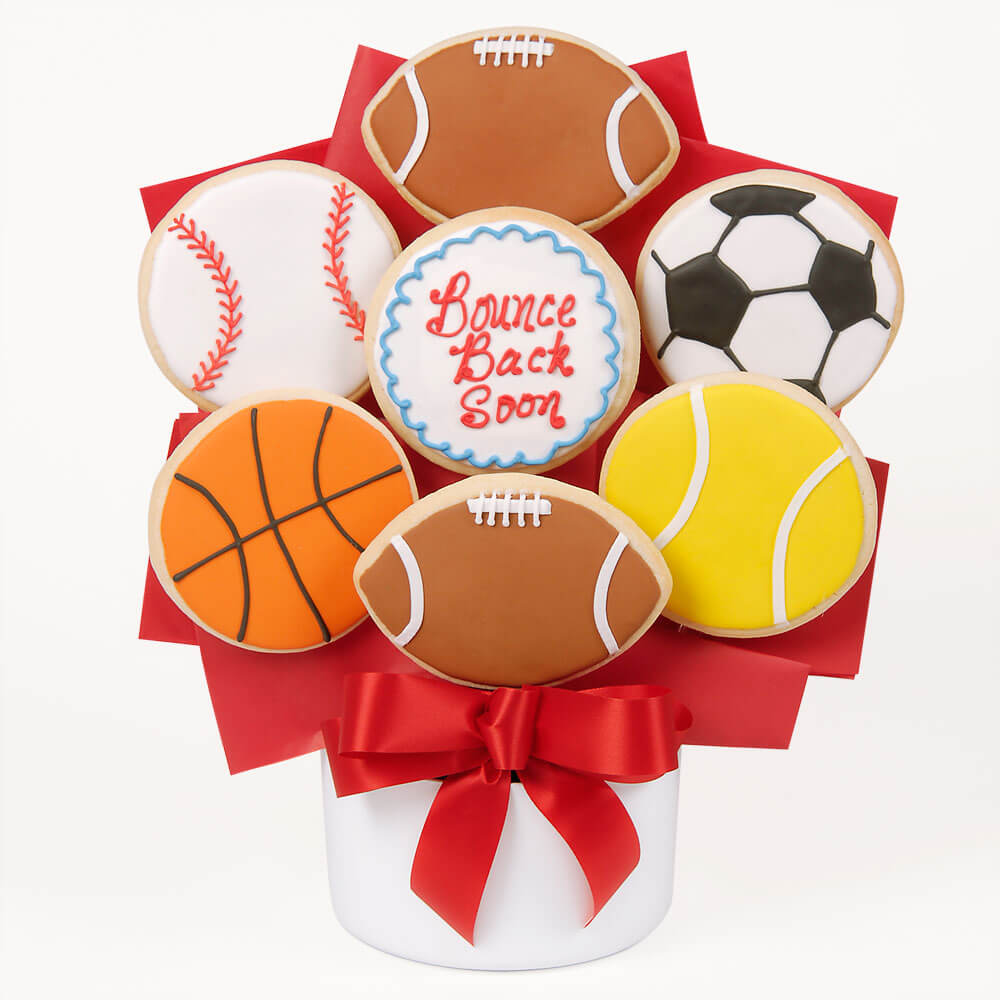 Bounce Back Soon Cookie Basket | Sports Themed Get Well Gift | Cookie ...