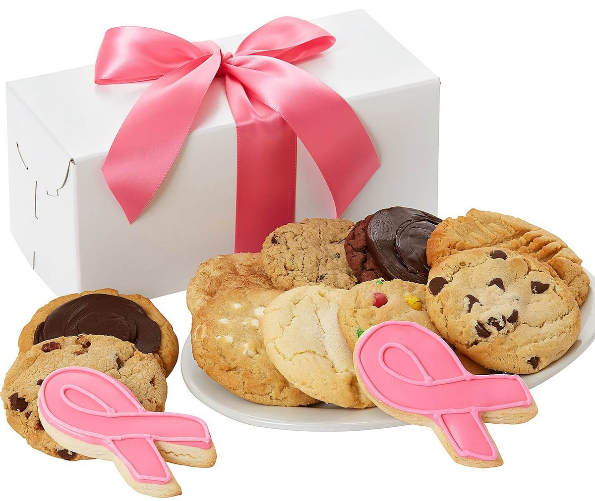 Breast Cancer Cookies | Cancer Ribbon Cookie Box | Cookie Bouquets