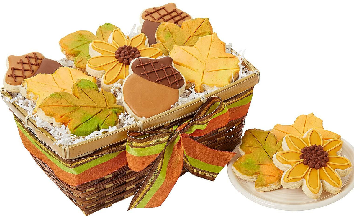 Autumn Cookie Basket | Fall Themed Assorted Cookies | Cookie Bouquets