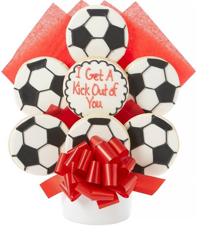 Kick Out of You Bouquet | Hand-Decorated Soccer Cookies | Cookie Bouquets