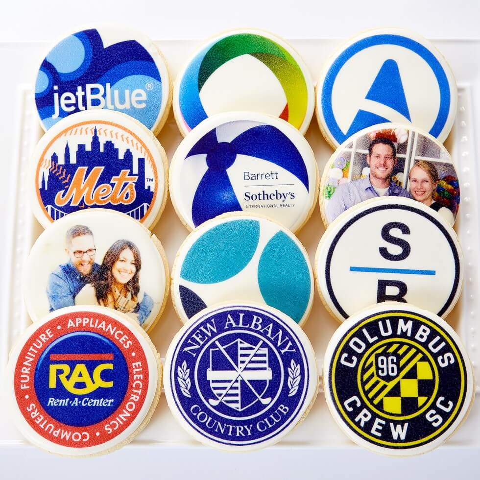 Custom Logo Printed Cookies | Branded Treats for Events | Cookie Bouquets